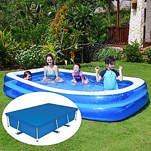 Merkaunis Rectangle Pool Cover 118 x 79 in Inflatable Pool Cover Rectangular Inflatable Swimming Pool Cover Dust Proof Rain Proof Pool Cover for Outdoor Paddling Family Pool Cover
