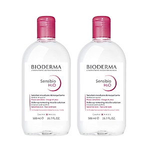 Bioderma Sensibio H2O Micellar Water, Duo Pack Makeup Remover, Gentle for Skin, Fragrance-Free & Alcohol-Free, No Rinse Skincare with Micellar Technology for Normal To Sensitive Skin Types