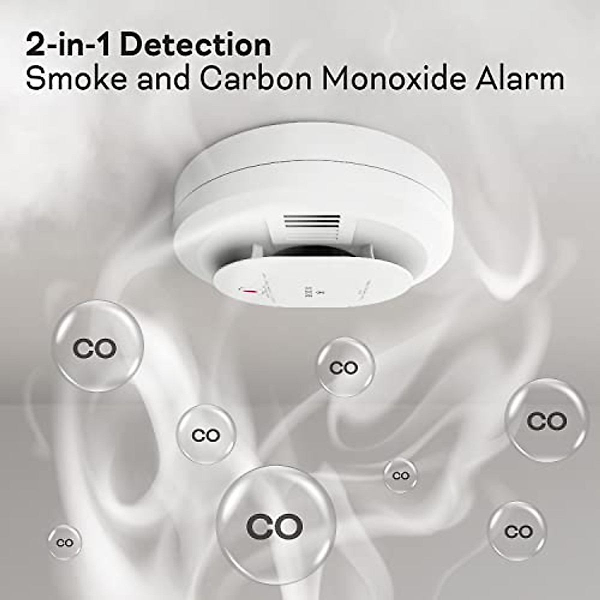 Kidde Smoke & Carbon Monoxide Detector, AA Battery Powered, LED Warning Light Indicators & Smoke Detector, 9V Battery Operated Smoke Alarm, Test-Reset Button, Battery Included