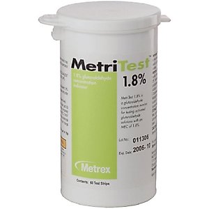 MetriTest - 1.8% Glutaraldehyde - Concentration Indicator Pad - 60 Test Strips - Bottle - Single Use