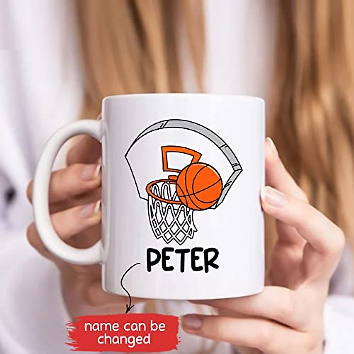 Kids Personalized Basketball Mug, Custom Basketball Sport Coffee Mug With Child's Name, Child's Basketball Cups, Basketball Ceramic Mugs For Kids, Customized Kids Basketball Coffee Cups 11oz 15oz