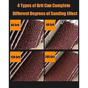 Mixiflor 20 Pcs 5 Sizes 60/80/120/240 Grits Abrasive Flap Wheel Sander, 1/4 Inch Shank Flap Wheels for Drill, Die Grinder Flap Wheel,Flap Wheel Sander for Drill