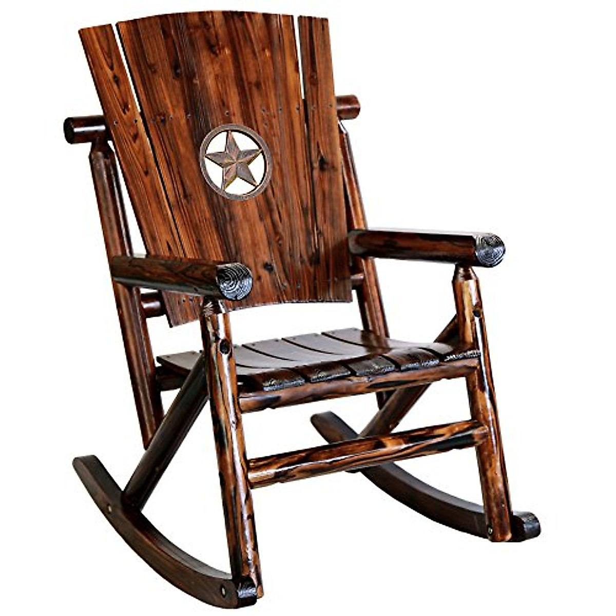Leigh Country TX 93621 Char-Log Star Medallion Rocker, Brown
