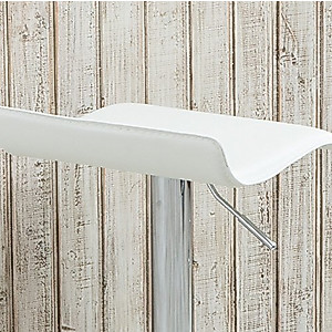 Roundhill Furniture Contemporary Chrome Air Lift Adjustable Swivel Stools with White Seat, Set of 2