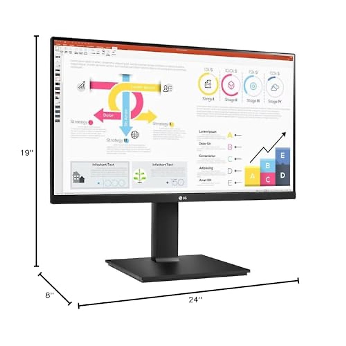 LG 23.8” 24BP75Q-B IPS QHD Monitor with HDR10, USB Type-C™ Port, AMD FreeSync™, Reader Mode, & Flicker Safe, Black