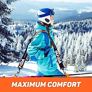 Sukoa Ski & Pole Carrier Straps – Shoulder Sling with Cushioned Holder Protects from Scratches – Downhill Skiing Backcountry Gear Ski Accessories for Men and Women