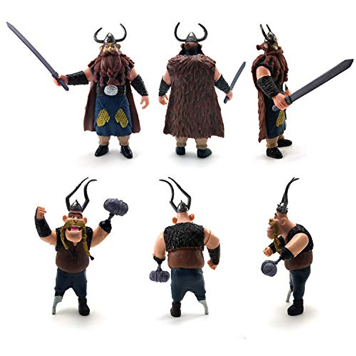 Toysvill Vikings - Action Figures - Hiccup, Astrid, Stoick, Gobber, Snotlout, Fishlegs, Tuffnut & Ruffnut Toys (Set of 8 pcs)