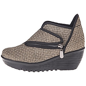 Bernie Mev Women's Zig Zag Ankle Bootie, Bronze, 38 EU/38 EU = 7.5-8 M US