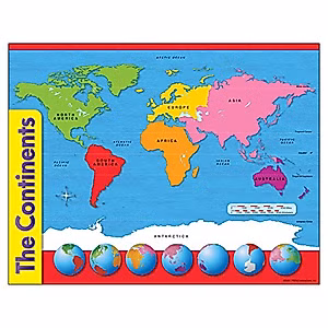 TREND ENTERPRISES, INC. The Continents Learning Chart, 17" x 22"