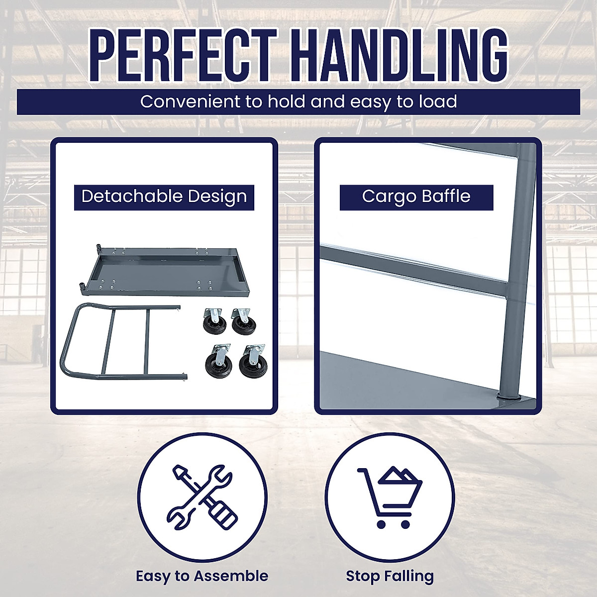 5Seconds Platform Cart Industrial Dolly Cart Heavy Duty 48” X 24” Platform Truck Commercial Cart Flatbed Platform Cart with 2000lb Capacity, Moving Cart 6” Swivel Wheels Flatbed cart, Push Cart