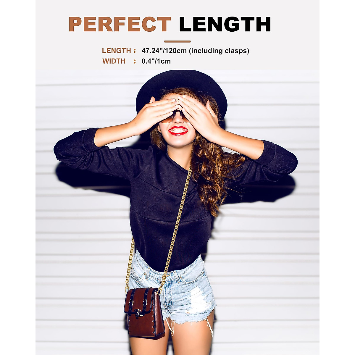 SEAVILIA Purse Chain Straps Gold Hardware Purse Straps Replacement Crossbody Replacement Straps for Handbags