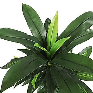 VIAGDO Dracaena Silk Plant Artificial 4ft Faux House Plants Evergreen Dracaena Marginata Fake Yucca Palm Trees in Pot Realistic Dragon Tree for Living Room Home Office Decor Indoor Outdoor