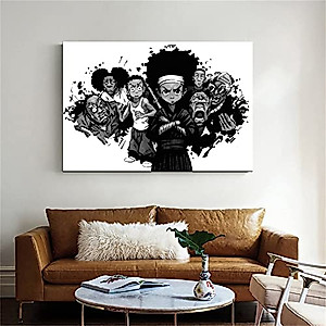 FFFIYY The Boondocks Black Cartoon Poster Decorative Painting Canvas Wall Art Living Room Posters Bedroom Painting 16x24inch(40x60cm)