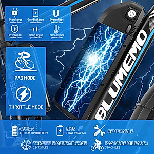 BLUMEMO Electric Bike for Adults 1000W, Removable 48V/17.5AH Battery E-Bike, Max 31Mph,Fat Tire Electric Bicycle 26" 4.0 for Trail Riding/Excursion/Commute 21-Speed Shifting UL and GCC Certified