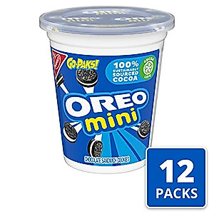 OREO Mini Chocolate Sandwich Cookies, Go-Paks, 12 - 3.5 oz Cups