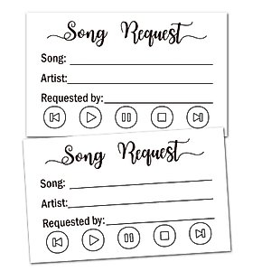 TENTADO 50 Song Request Cards for Wedding DJ, Prom, Party, Response Card, Plain RSVP kit for Wedding, Baby Bridal Shower, Birthday, Invitations, 3.5 X 2 inches