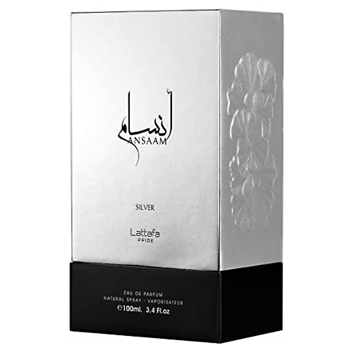 Lattafa Ansaam Silver Eau De Parfum Spray for Unisex, 3.4 Ounce