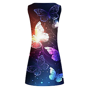 Ceboyel Women's Summer Dresses 2023 Boho Trendy Sundresses Floral Print Sleeveless Party Dress Casual Beach Clothing Sundress for Women Summer Yellow M