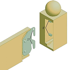 bedCLAW 76" x 6" Twin/Full Medium Finish Replacement Wood Bed Frame Side Rails