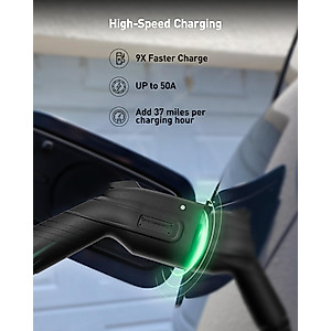 Autel Home Smart Electric Vehicle (EV) Charger up to 50Amp, 240V, Indoor/Outdoor Car Charging Station with Level 2, Wi-Fi and Bluetooth Enabled EVSE, Hardwired,25-Foot Cable,Sierra Blue