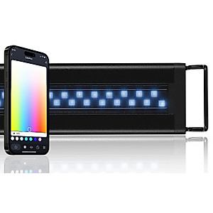 CURRENT USA ColorPlus Smart LED Aquarium Light 36 inch with App and Voice Control by Alexa & Google Home | Extra Vivid Colors for Freshwater Aquarium Fish Tank and Terrariums| Aluminum (36" to 48")