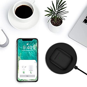 Compatible for AirPods 1st/2nd Charging Case, Wireless Charger Replacement Case for AirPods Case 2nd Gen with Bluetooth Pairing Sync Button, Black