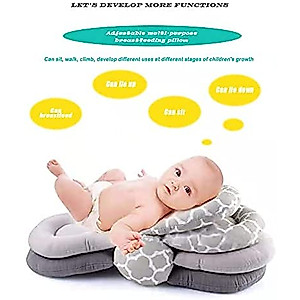 DFD Duoduo Multi-Function Breast Feeding Pillow Maternity Nursing Pillow，Best for Mom,Adjustable Height, Grey