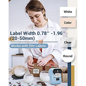Phomemo Barcode Label Printer- M110 Label Maker Portable Bluetooth Label Maker Machine for Small Business, Barcode, Address, Logo, Clothing, Jerwery, Compatible with iOS & Android, Blue