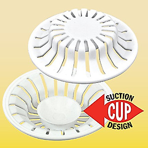DANCO Universal Bathroom Sink Suction Cup Hair Catcher Strainer and Snare | For Pop-Up Stoppers | White | 2 Pack (10769)