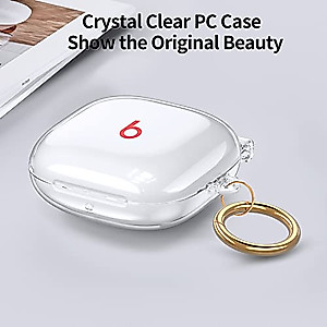 Beats Fit Pro Case Cover,AIRSPO Clear Case for Apple Beats Fit Pro 2021 Shockproof Protective Beats Fit Pro Earbuds Case Covers with Keychain (Clear)