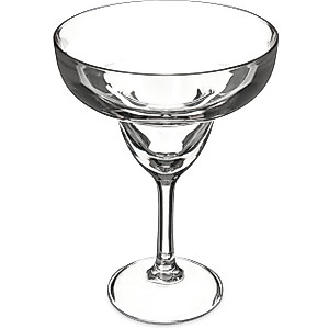 Carlisle FoodService Products Alibi Margarita Glass for Restaurants, Catering, Kitchens, Plastic, 16 Ounces, Clear, (Pack of 24)