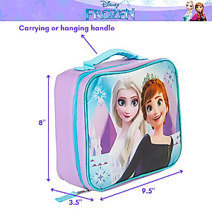 Disney Frozen 2 Lunch Box with Water Bottle Set- Kids Soft Insulated Lunch Bag for Girls and Boys