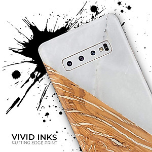 DesignSkinz Marble & Wood Mix V2 Protective Vinyl Decal Wrap Skin Cover Compatible with The Samsung Galaxy S20 (Screen Trim & Back Glass Skin)