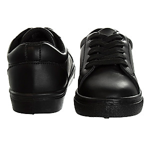 French Toast Boys Girls Shoes-Unisex Athletic Casual Dress Kids School Uniform Loafer Oxford Canvas Tennis Sneakers, Black-2, 2 US Big