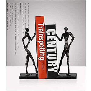 Bookend Supports HeavyDuty ， Bookends, Heavy-Duty Art Desktop Bookends, People Design and Decorate for Home Office, 1 Pair of Decorative Bookends