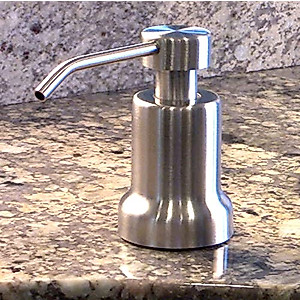 Ultimate Kitchen™ – Built-in FOAMING Soap Dispenser for Kitchen and Bathroom Countertop | Stainless Steel Foam Soap Pump with 17oz Under Counter Bottle | Installs Quickly | Satin Finish