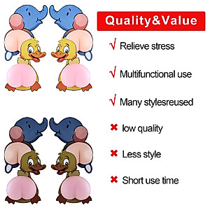 14 Pieces 3D Cartoon Car Sticker Decorative Mute Cute Car or Household Appliance Silicone Anti-Collision Strip Sticker for Rearview Mirror Car Door Frame Window