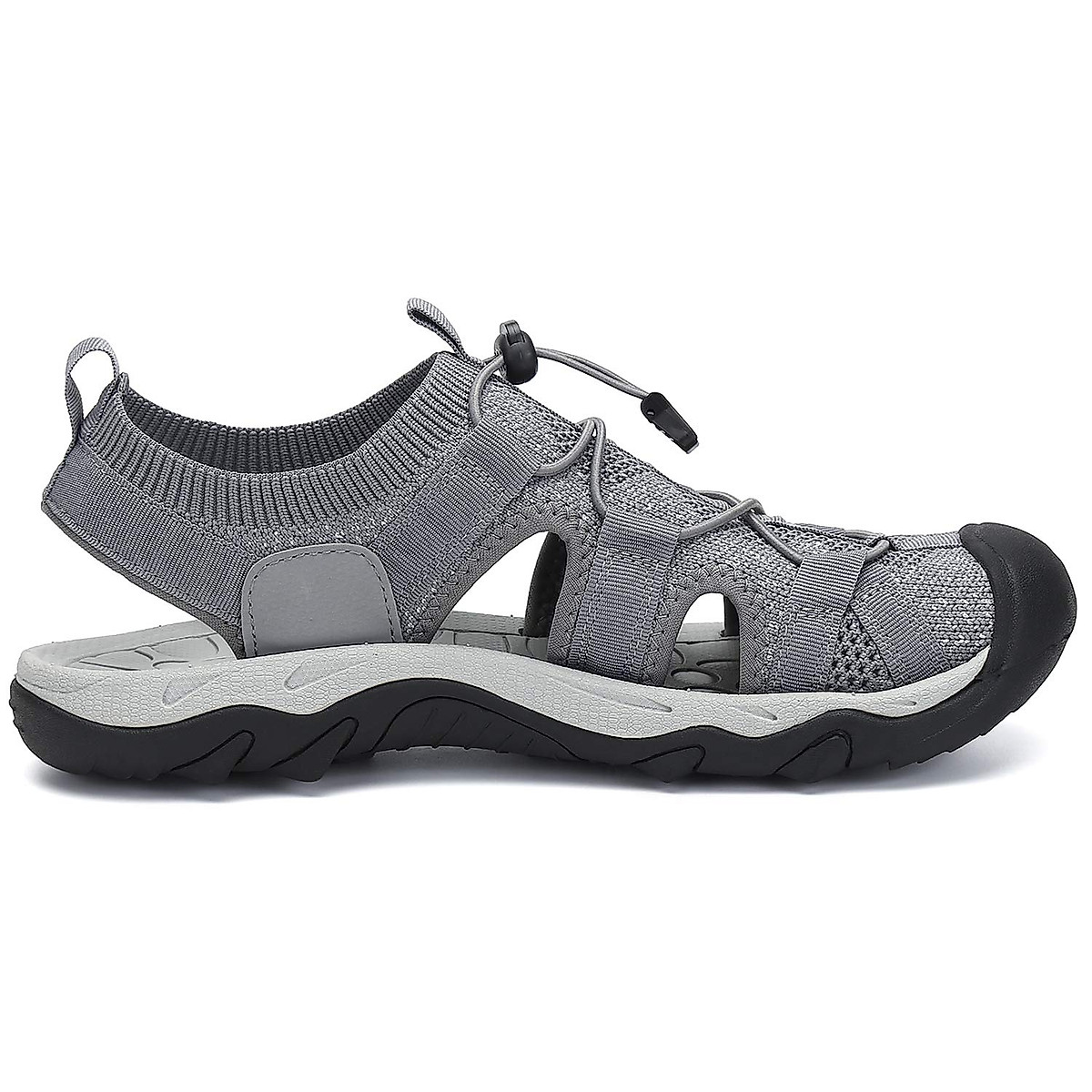 FLARUT Men's Sport Sandals Outdoor Hiking Sandals Closed Toe Mesh Athletic Lightweight Trail Walking Casual Sandals Water Shoes (C-Gray,40)