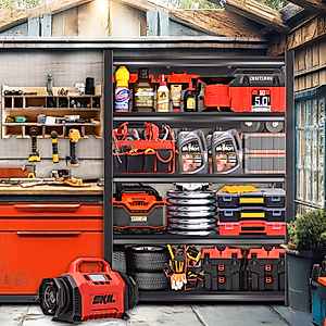 PRESTELION 72" H|48" W Garage Shelving Unit and Storage-Easy Assembly Metal Shelves 5-Tier Rack|Heavy-Duty Adjustable Shelf|Steel Rust-Resistant Shelves for Industrial,Warehouse,Basement