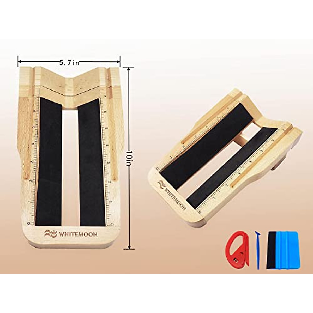 WHITEMOON Cup Cradle for Tumbler. Wooden vinyl paper decal holder with height adjustment for measuring size, for attaching vinyl decals to cups, bottles and mugs.