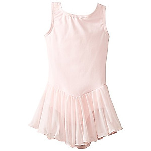 Clementine Apparel Girls' Little (2-7) Leotard Dress Sleeveless Tank One Piece Ballerina Top Dancewear Costume, Light Pink, 3-4