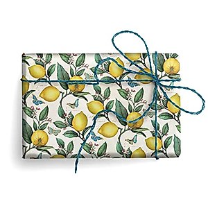 Kartos Lemons & Leaves Italian Wrapping Paper, Folded