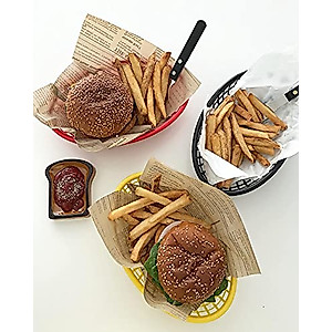 Kingrol 48 Pack Oval Fast Food Baskets for Parties, Carnivals, Fairs, and Picnic - Colorful Plastic Storage Basket Bins for Home, Office, School