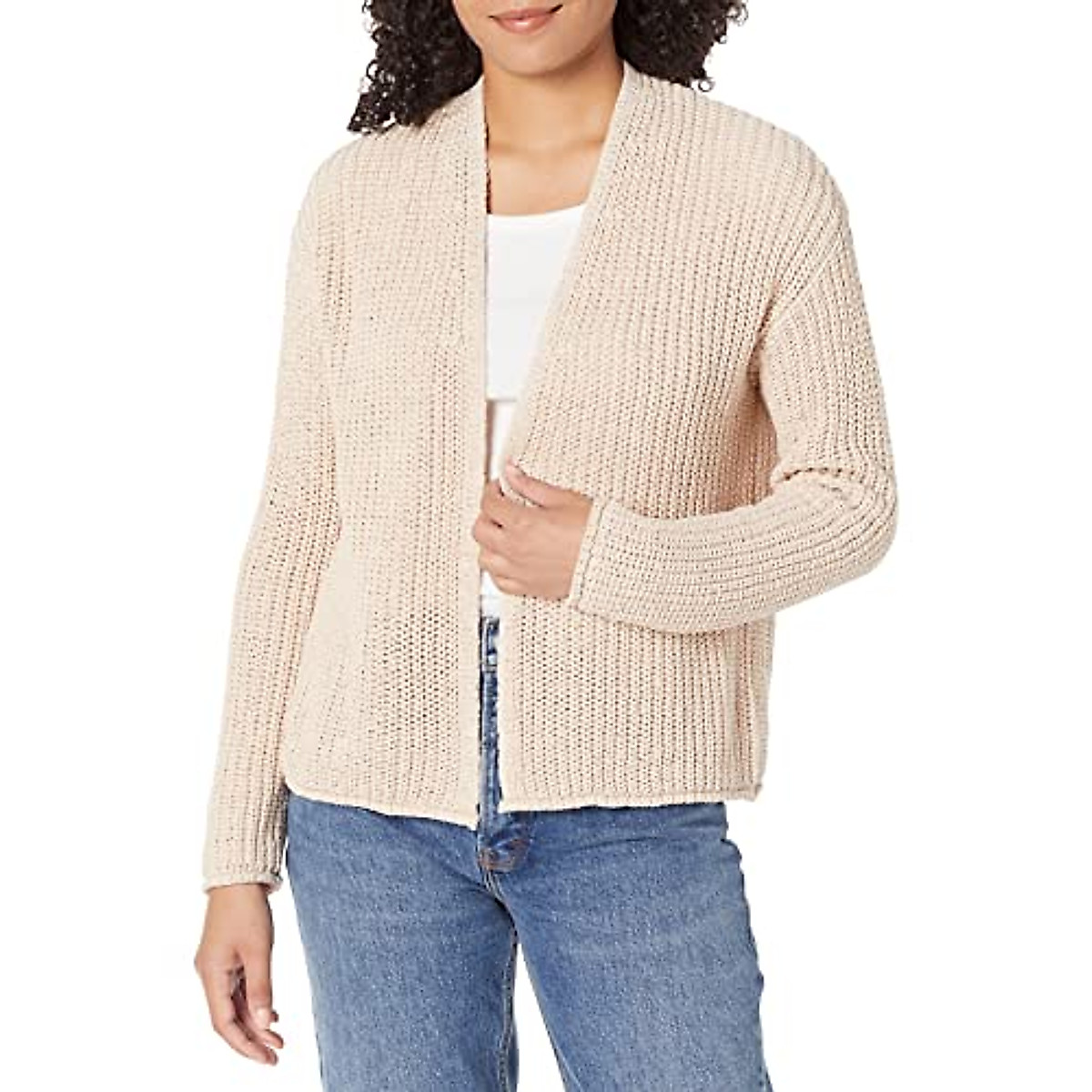 Velvet by Graham & Spencer womens Terrah Tape Yarn Shawl Cardigan Sweater, Tea, Large US