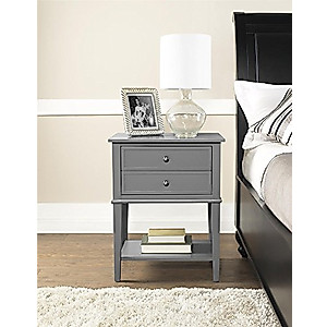 Ameriwood Home Franklin Accent Table with 2 Drawers, Gray -