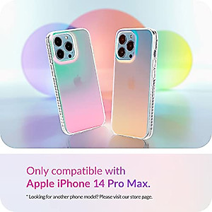 LONLI Hue - for iPhone 14 Pro Max - Fluorescent Coloful Iridescent Translucent Matte Phone Case - Cute and Unique for Women, Girls and Men