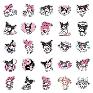LANOU Cartoon Stickers 100pcs Cute Kuromi Stickers Pack Waterproof Vinyl Stickers for Kids Girls Adults Laptop Skateboard