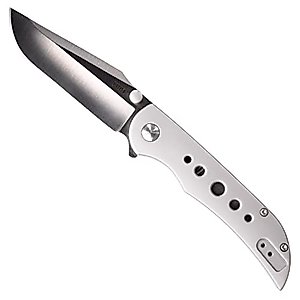 CRKT Oxcart EDC Folding Pocket Knife: Assisted Open Everyday Carry, Plain Edge, Frame Lock, Stainless Steel Handle 6135