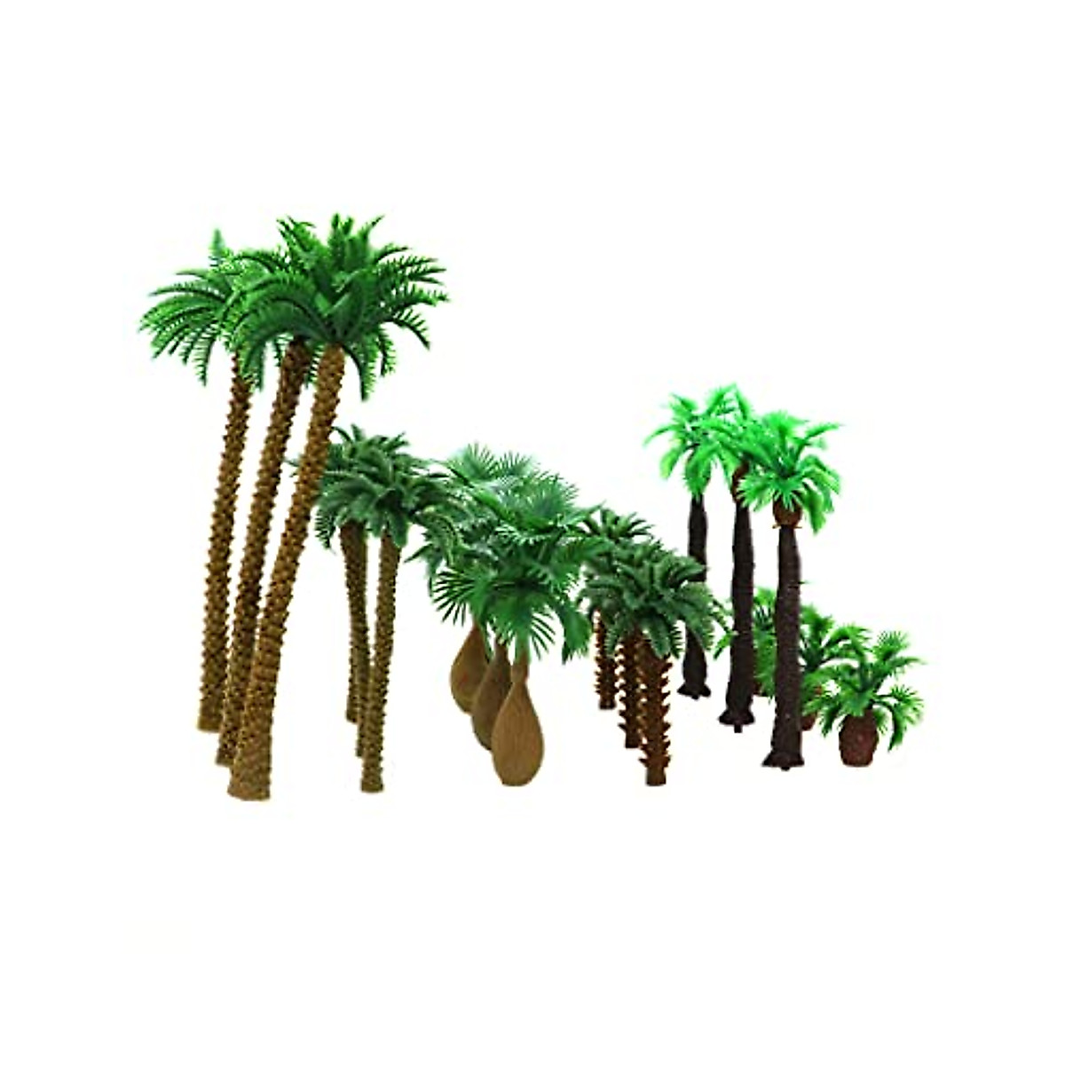 18pcs Artificial Miniature Palm Trees Scenery Layout Model Plastic Tree Train Coconut Rainforest Toys for Ho Train Layout
