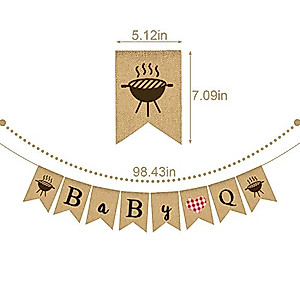 Rainlemon Baby Q Banner Burlap BBQ Baby Shower Gender Reveal Party Decoration Supply